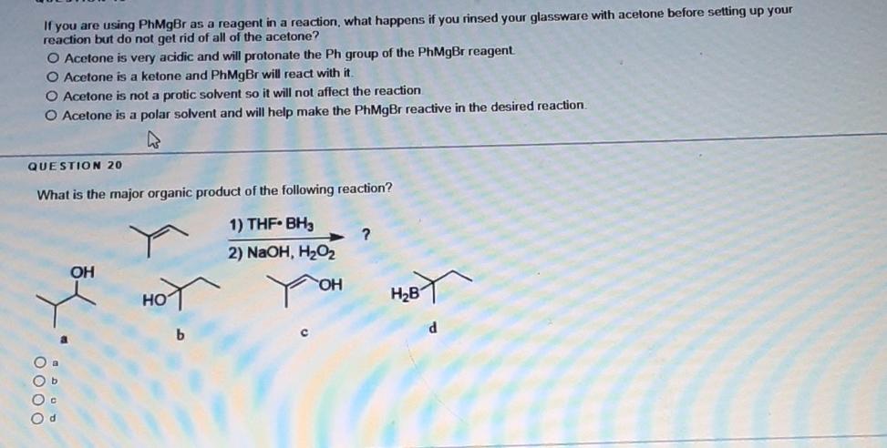 Solved If you are using PhMgBr as a reagent in a reaction, | Chegg.com