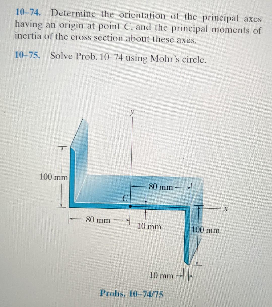 Solved 10-74. Determine the orientation of the principal | Chegg.com
