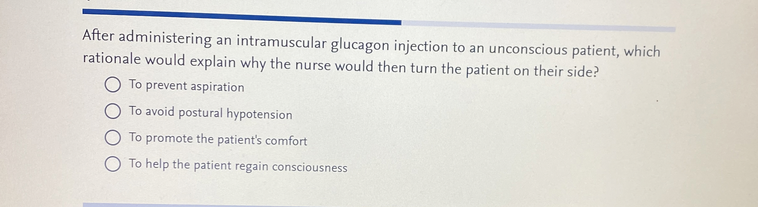 Solved After administering an intramuscular glucagon | Chegg.com