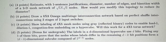 Solved (a) (4 points) Estimate, with 1-sentence | Chegg.com