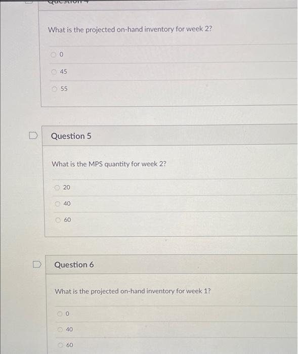 Solved List of formulas: • Projected on-hand inventory at | Chegg.com