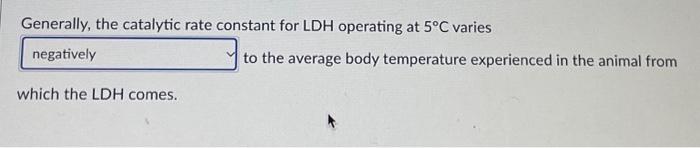 Solved Generally, the catalytic rate constant for LDH | Chegg.com