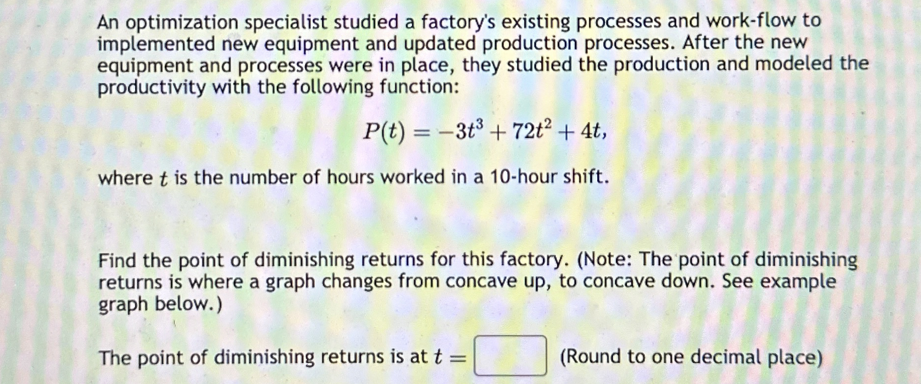 Solved An optimization specialist studied a factory's | Chegg.com