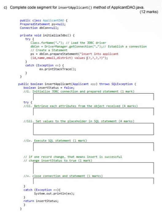 Solved Part III: Complete the following program (25 marks). | Chegg.com