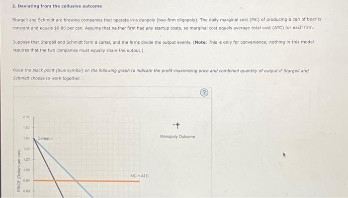 Solved 2. Deviating from the collusive outcome Stargell and | Chegg.com