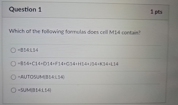 Solved Question 11 ﻿ptsWhich of the following formulas does | Chegg.com