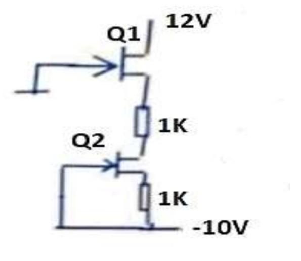 Solved Polarize, if Q1=Q2 Idss=5mA Vpo=-2V The | Chegg.com