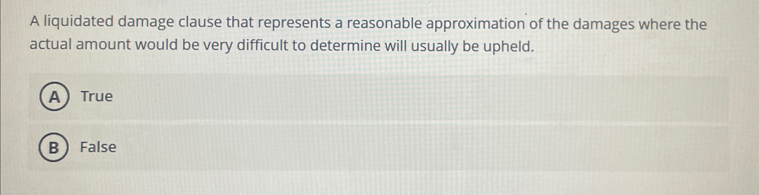 Solved A liquidated damage clause that represents a | Chegg.com