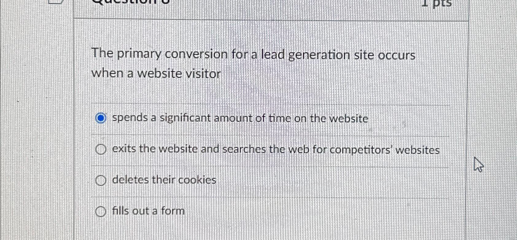 Solved The primary conversion for a lead generation site | Chegg.com