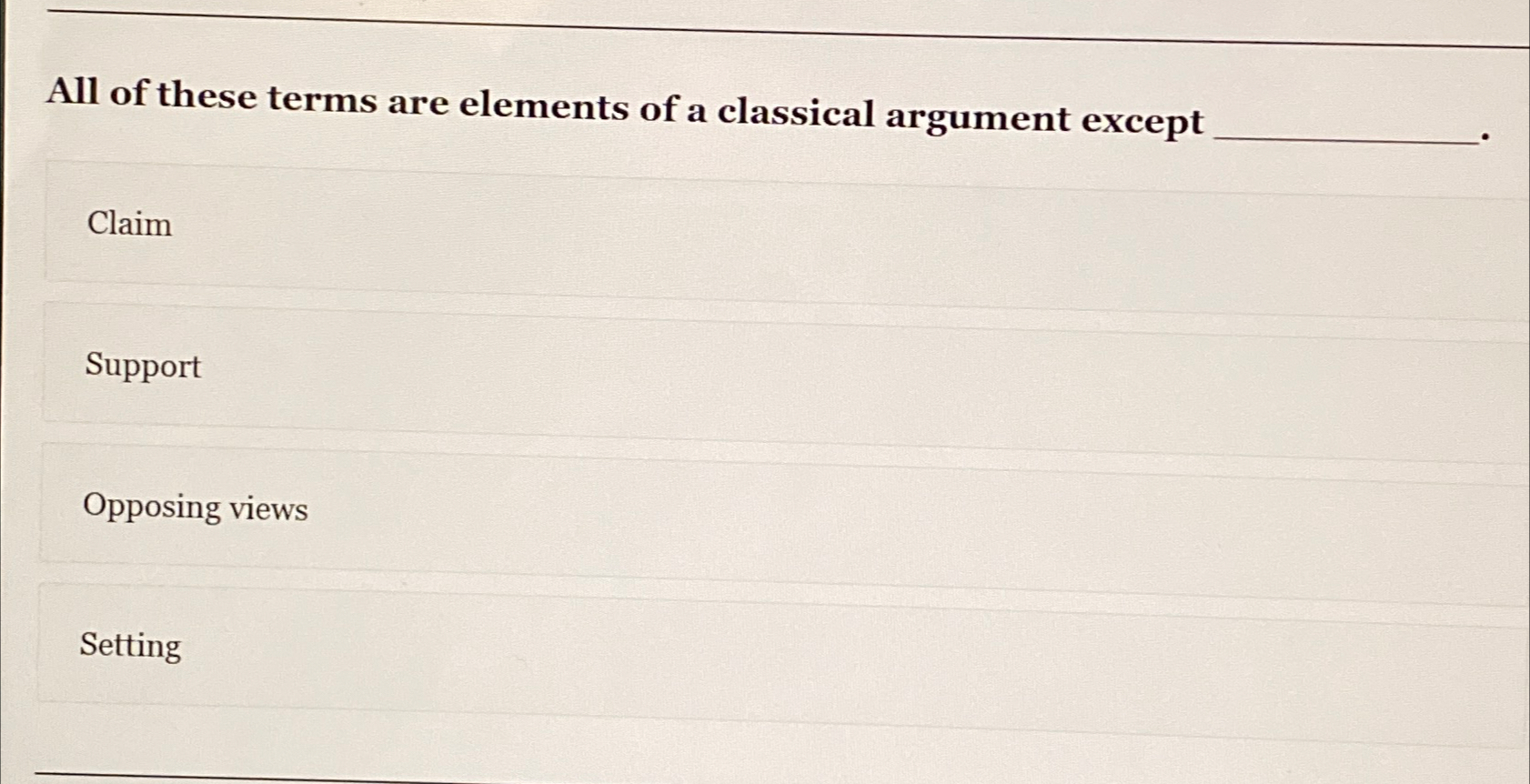 Solved All of these terms are elements of a classical | Chegg.com