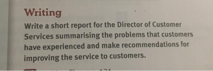 Solved Writing Write A Short Report For The Director Of Chegg