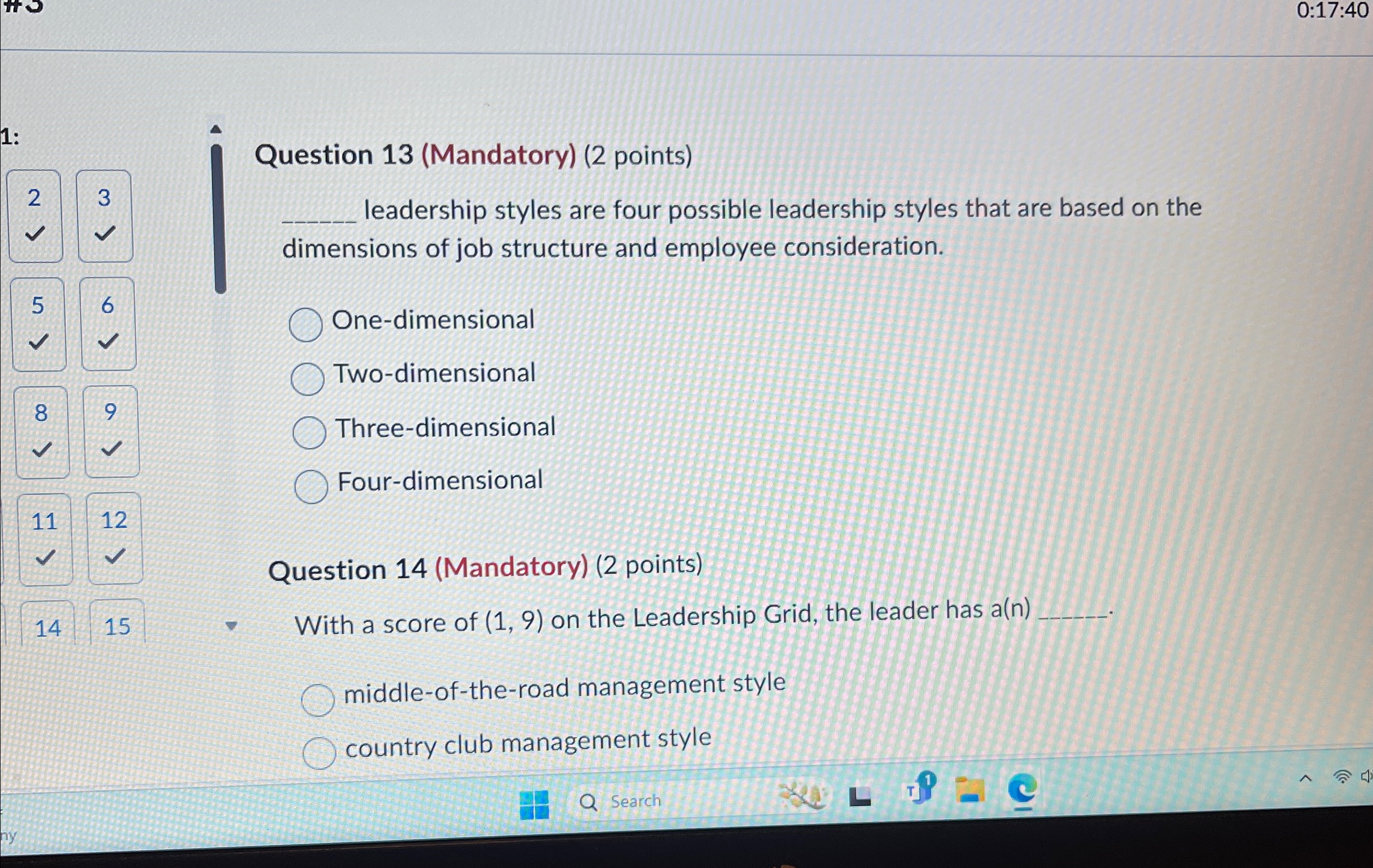 Solved 0:17:40Question 13 (Mandatory) (2 ﻿points)q, | Chegg.com