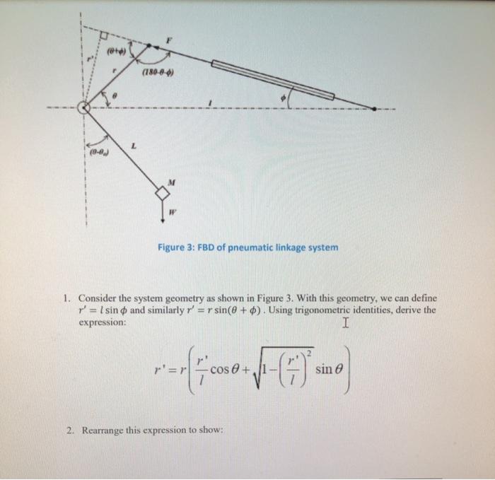Solved (180-6-6) L Figure 3: FBD of pneumatic linkage system | Chegg.com