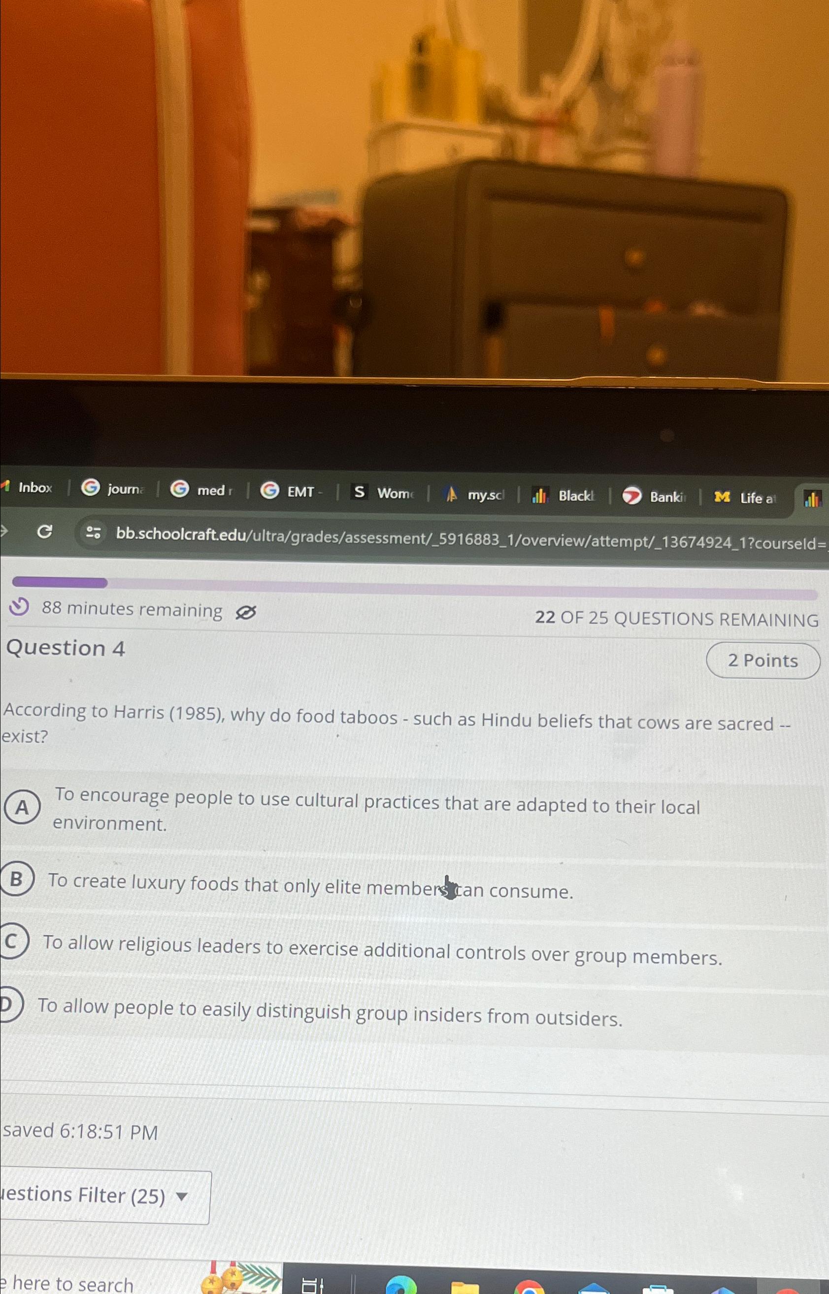 Solved 88 ﻿minutes remaining22 ﻿OF 25 ﻿QUESTIONS | Chegg.com