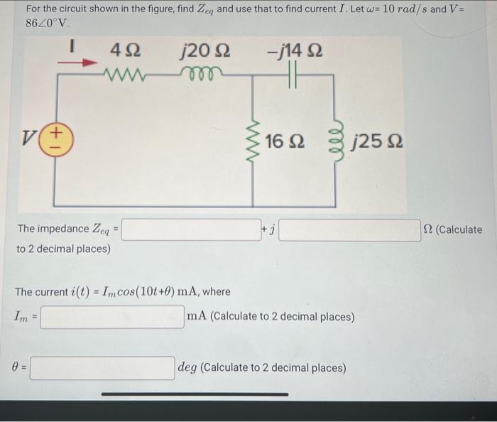 Solved For the circuit shown in the figure, find Zeq and use | Chegg.com