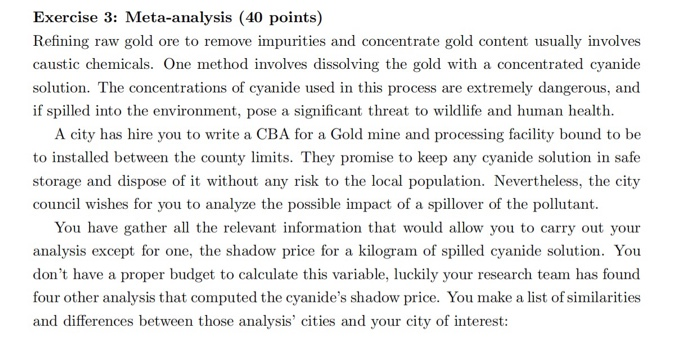 Exercise 3: Meta-analysis (40 points) Refining raw | Chegg.com