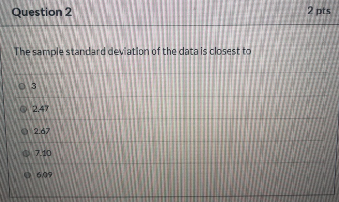 Solved Use the following sample data to answer questions 1, | Chegg.com