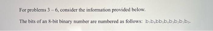 Solved For problems 3−6, consider the information provided | Chegg.com