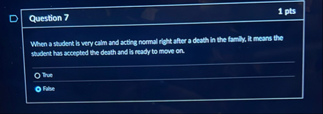Solved Question 71 ﻿ptsWhen a student is very calm and | Chegg.com