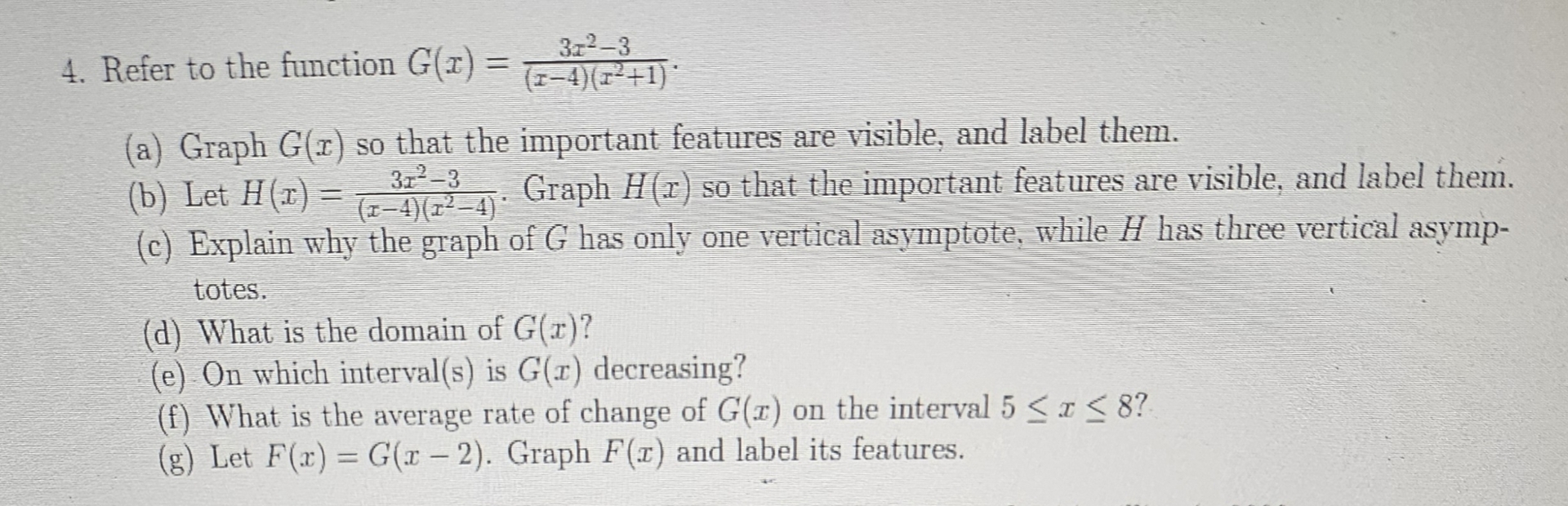 Solved Refer to the function G(x)=3x2-3(x-4)(x2+1).(a) | Chegg.com