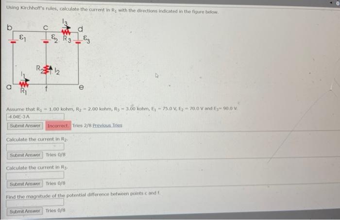 Solved Using Kirchhoff's rules, colculate the current in R1 | Chegg.com