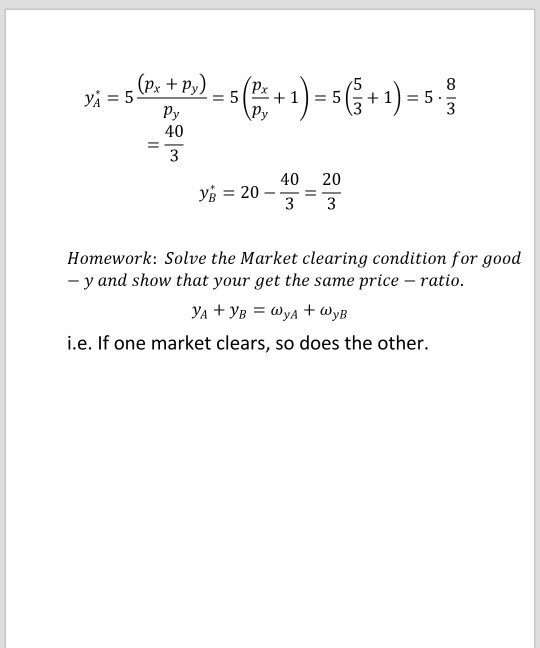 Solved Homework: Solve the Market clearing condition for | Chegg.com