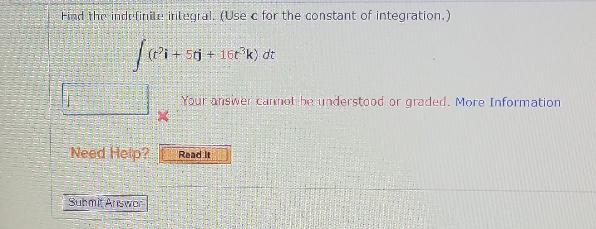 Solved Find the indefinite integral. (Use c for the constant | Chegg.com