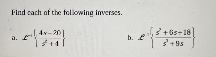 Solved Find each of the following inverses. a. \\( | Chegg.com