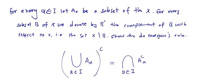 Solved for every NEI let A. be a subset of the X. For every | Chegg.com