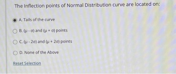 Solved The Inflection points of Normal Distribution curve | Chegg.com