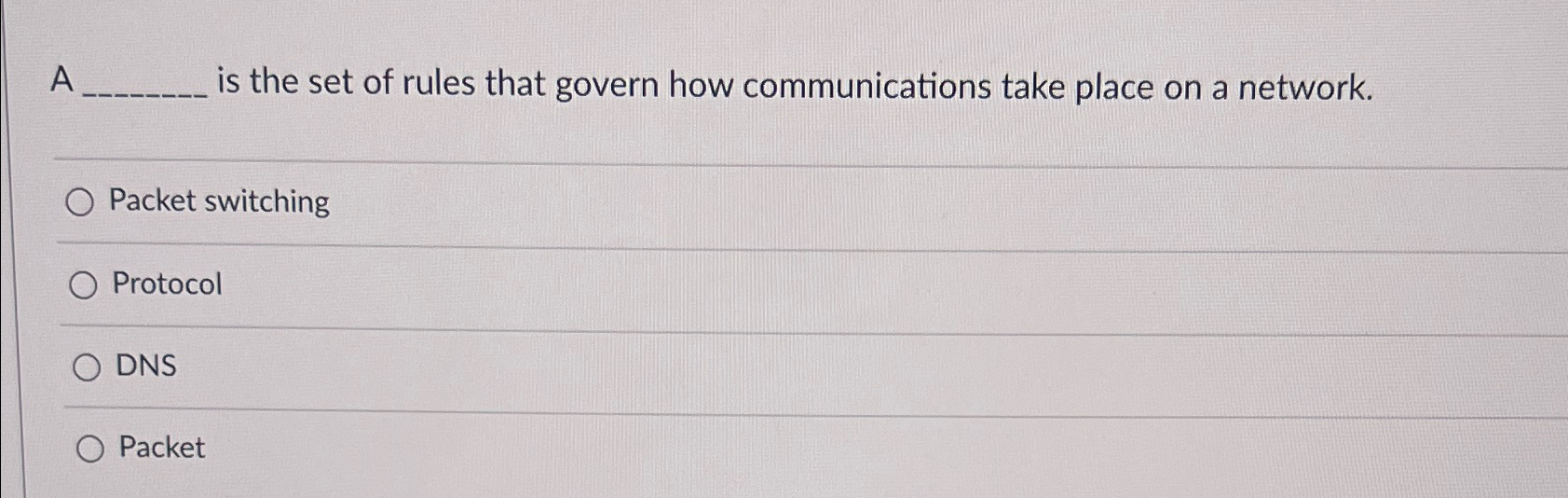 Solved A is the set of rules that govern how communications | Chegg.com