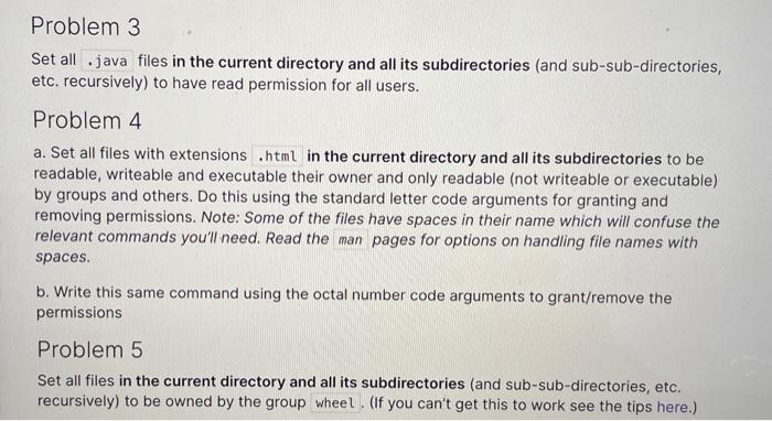 Solved Problem 3 Set all.java files in the current directory | Chegg.com