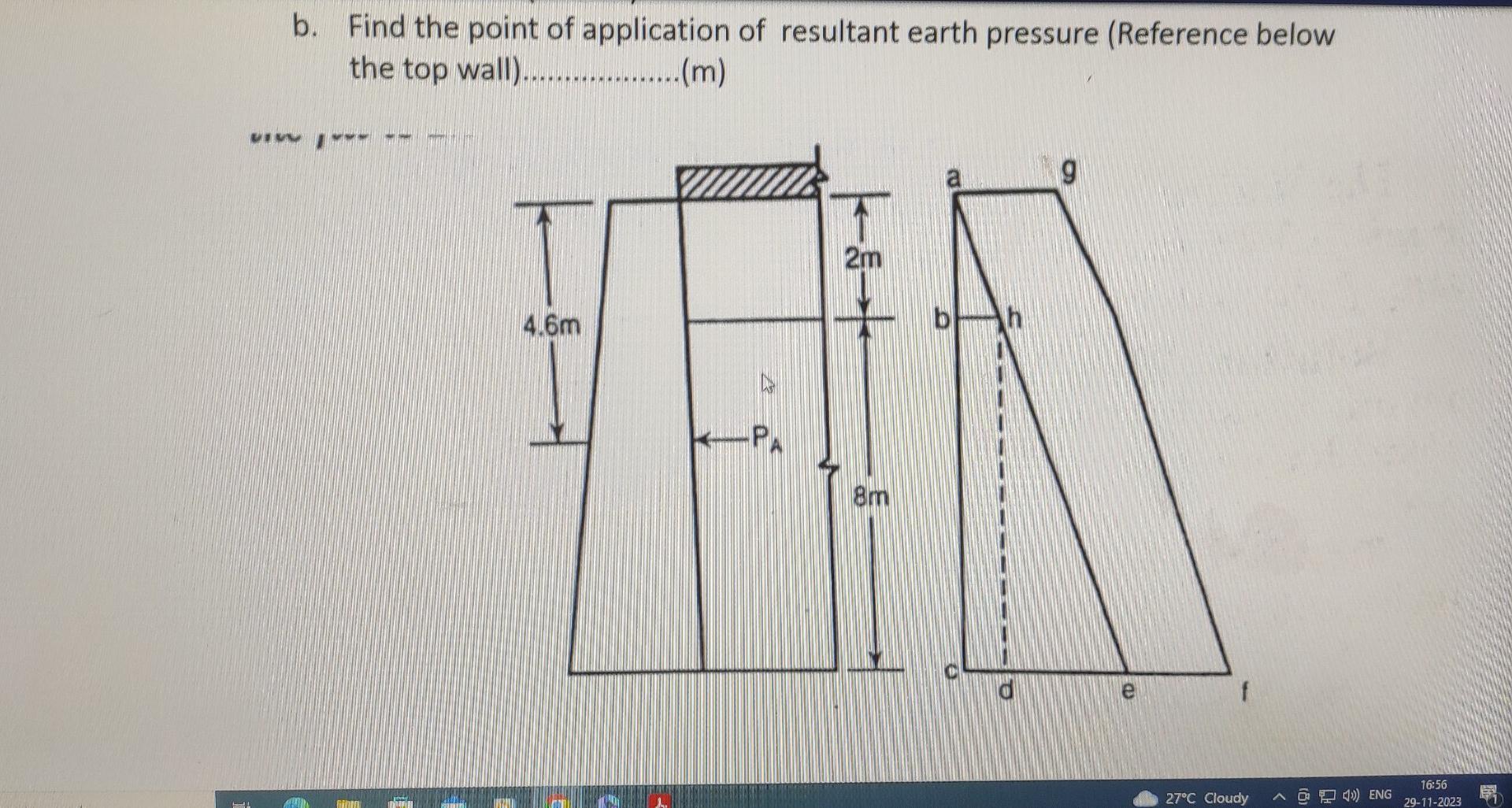 Height of a retaining wall is 10 metres. The backfill | Chegg.com