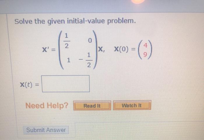 Solved Solve the given initial-value problem. 1 0 2 4 X' = | Chegg.com