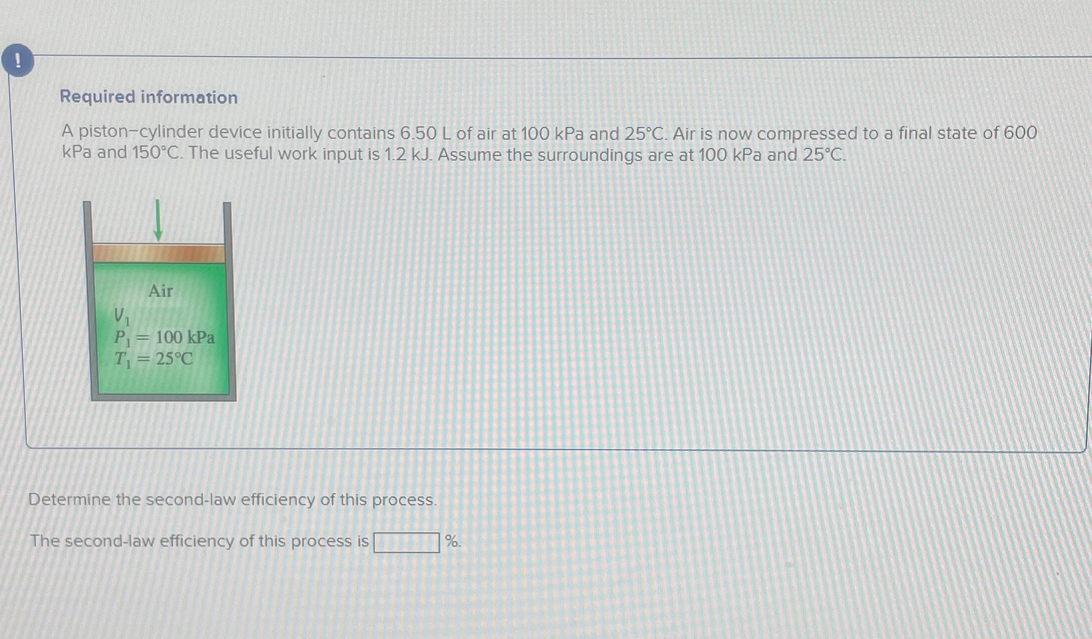Solved !Required informationA piston-cylinder device | Chegg.com