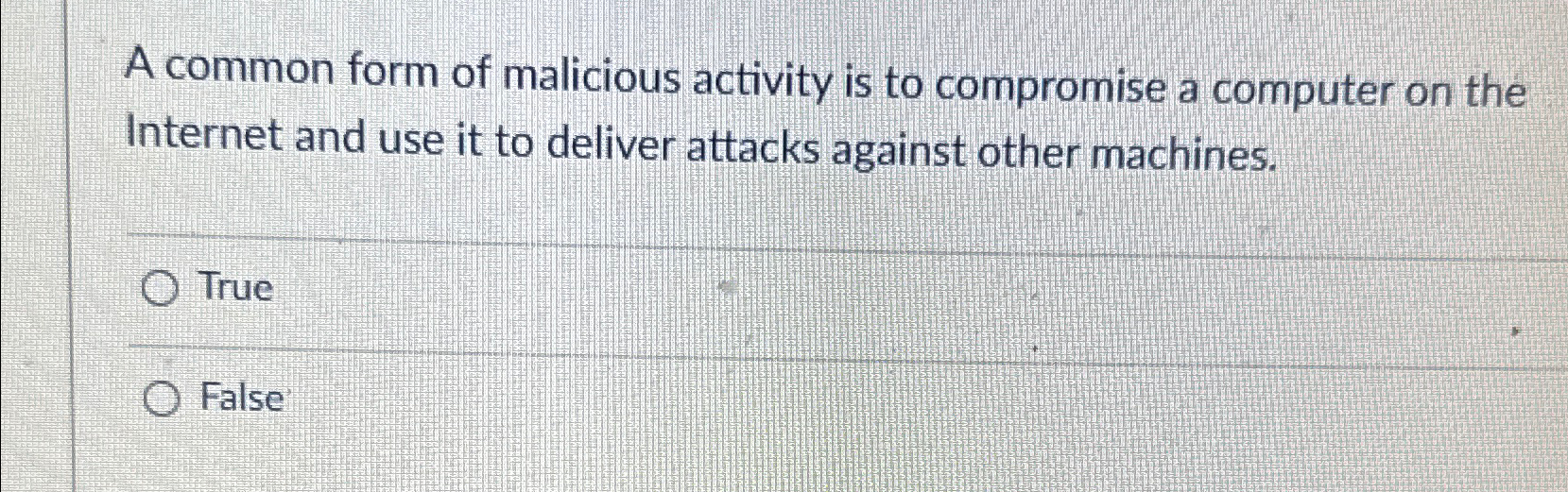 Solved A common form of malicious activity is to compromise | Chegg.com