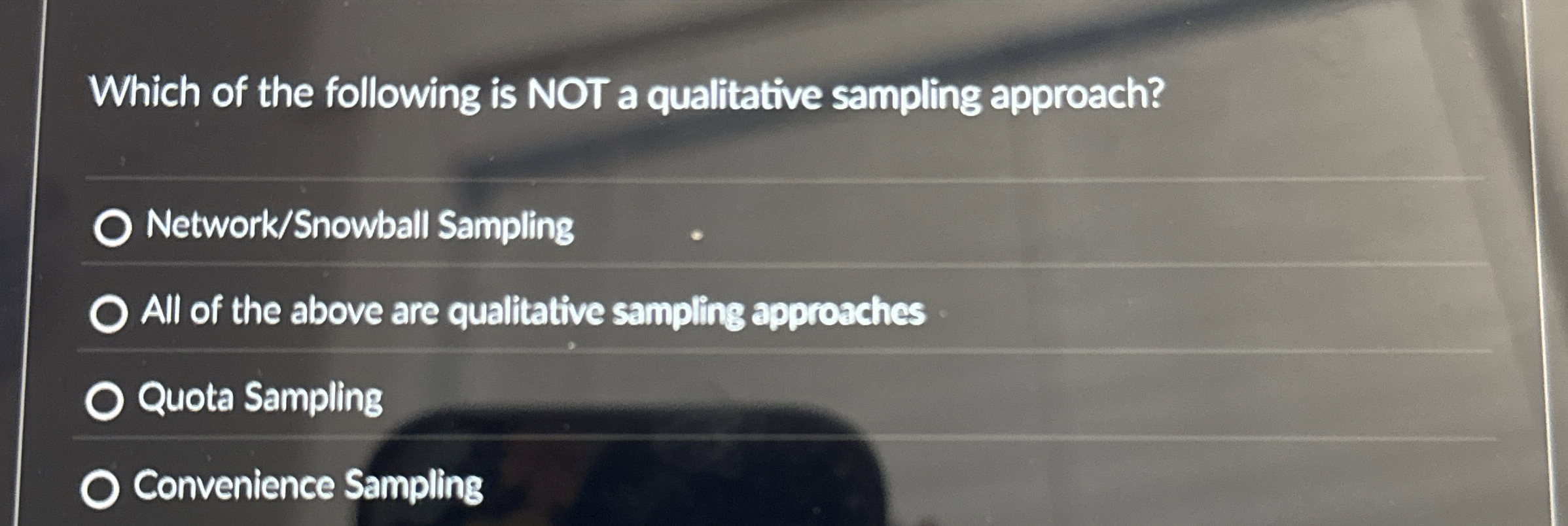 Solved Which of the following is NOT a qualitative sampling | Chegg.com
