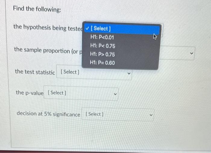Solved Given the following TI-results: Find the following: | Chegg.com