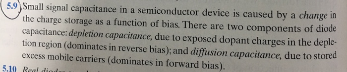 Solved 5.9 Small signal capacitance in a semiconductor | Chegg.com