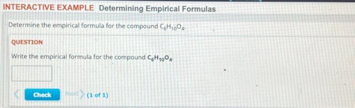 Solved INTERACTIVE EXAMPLE Determining Empirical Formulas | Chegg.com