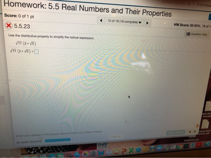 Solved Homework: 5.5 Real Numbers and Their Properties | Chegg.com