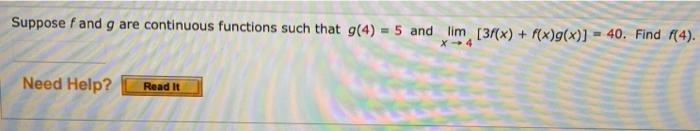 Solved Suppose fand g are continuous functions such that | Chegg.com