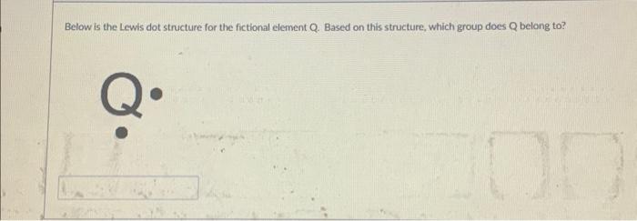 Solved Below is the Lewis dot structure for the fictional | Chegg.com