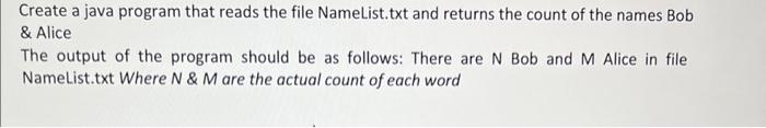 Solved Create a java program that reads the file | Chegg.com