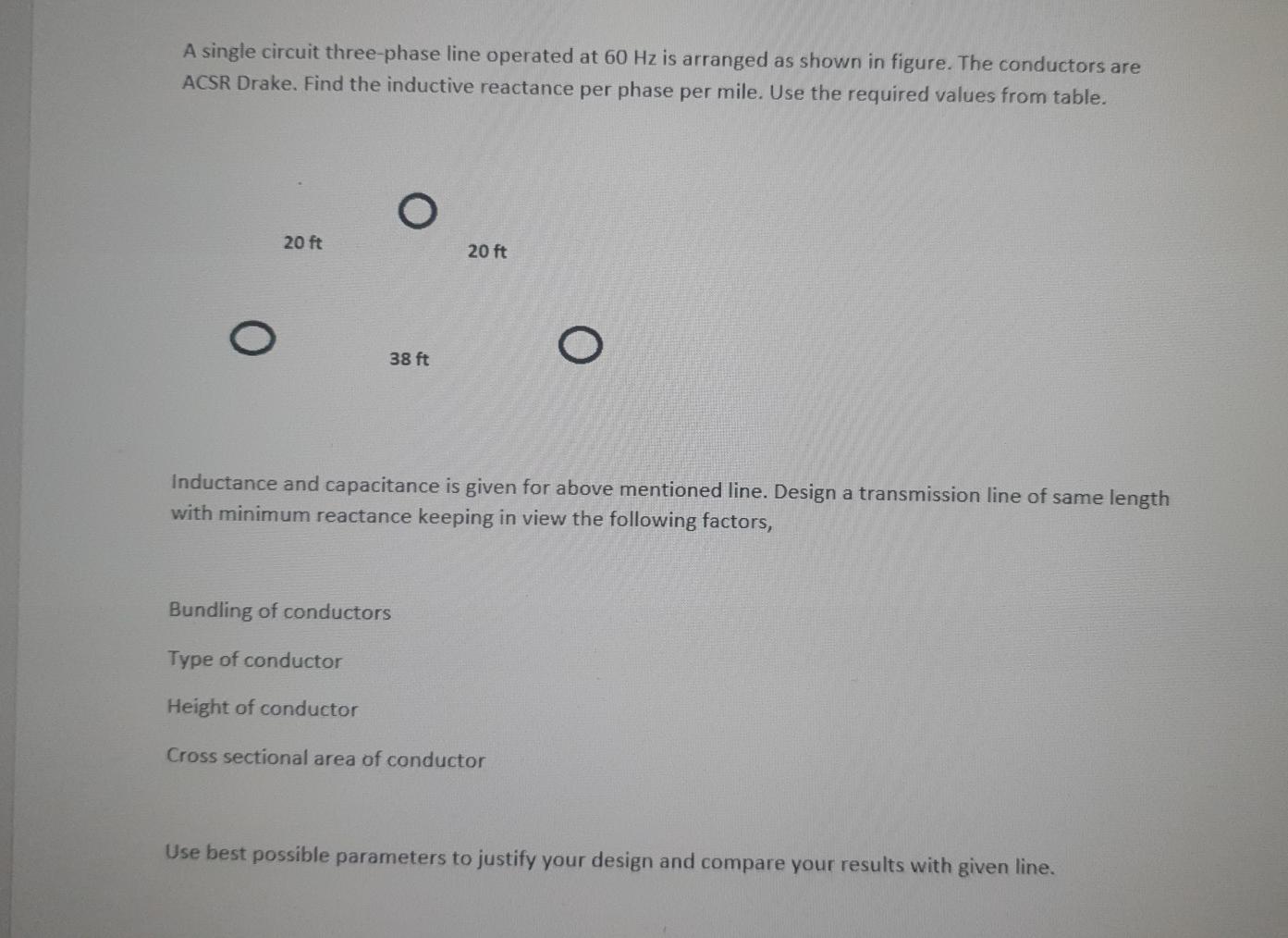 Solved A single circuit three-phase line operated at 60 Hz | Chegg.com