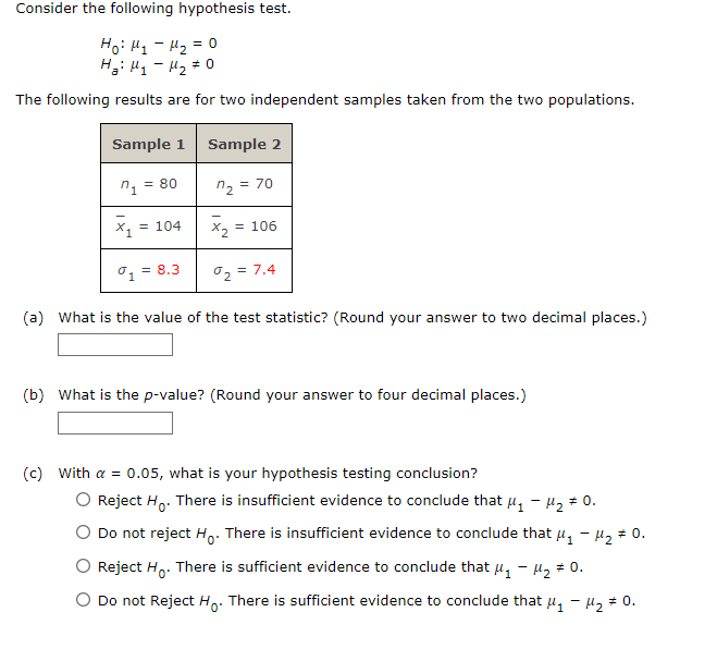 Solved Consider the following hypothesis | Chegg.com