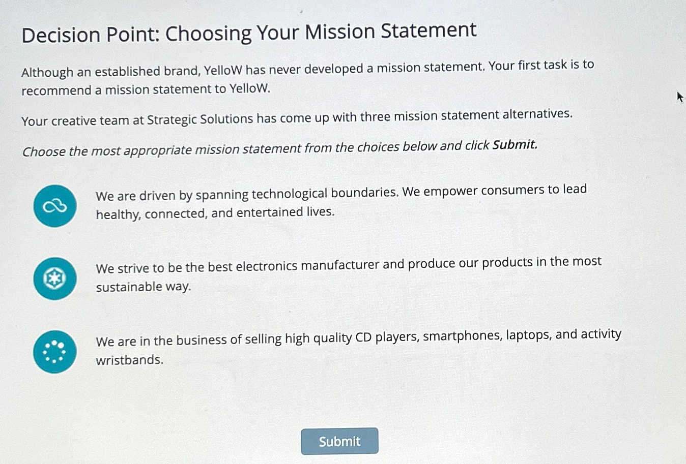 Solved Decision Point: Choosing Your Mission | Chegg.com