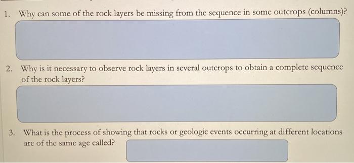 Solved 1. Why can some of the rock layers be missing from | Chegg.com