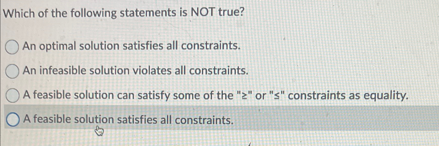 Solved Which of the following statements is NOT true?An | Chegg.com