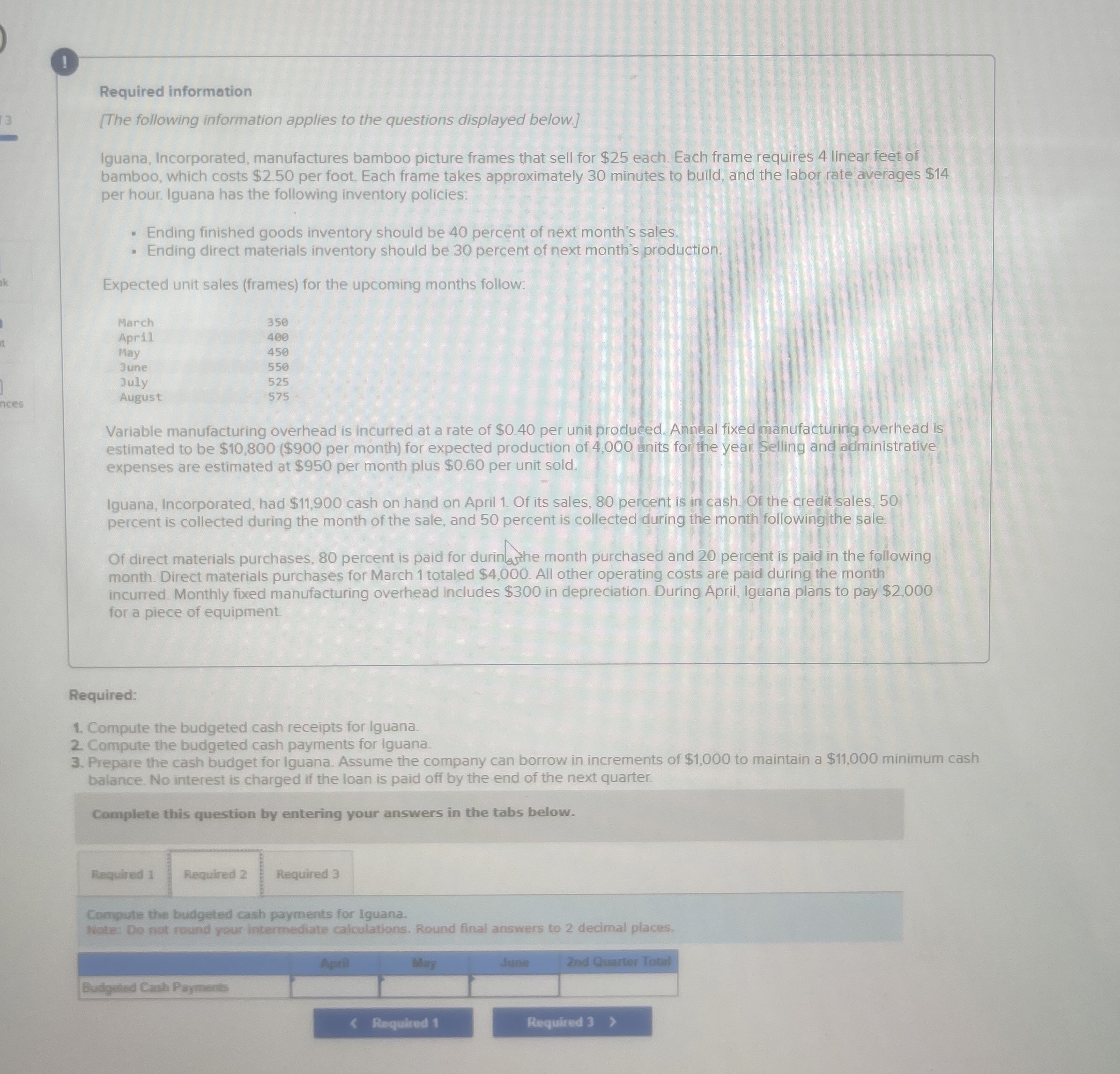 Solved 1Required information[The following information | Chegg.com